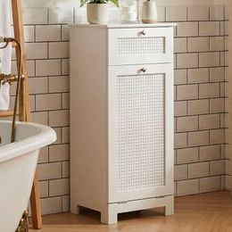 FineBuy W&auml;schesammler 38x90x40cm Wei&szlig; Nischenschrank W&auml;schekipper W&auml;scheschrank Bad