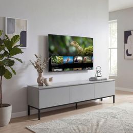 FineBuy Lowboard 150 cm Grau TV Schrank Schublade Fernsehkommode Stauraum Fernsehschrank