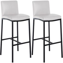 CLP Barhocker 2er Set mit Lehne Freeport, Barst&uuml;hle gepolstert, moderne Tresenst&uuml;hle mit Metallgestellen matt-schwarz und Fu&szlig;ablagen