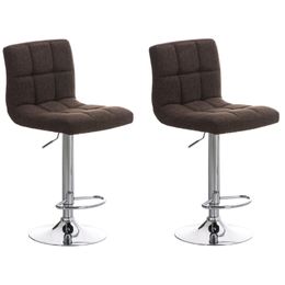 CLP 2er Set Barhocker Peru Mit Stoffbezug I Drehbare, H&ouml;henverstellbare Barst&uuml;hle Mit Lehne & Metallgestell In Chrom-Optik