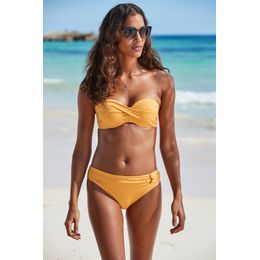 s.Oliver B&uuml;gel-Bandeau-Bikini-Top, Gelb, Gr. 42E, Damen, Bandeau-Bikinis, Material: Polyamid, Elasthan