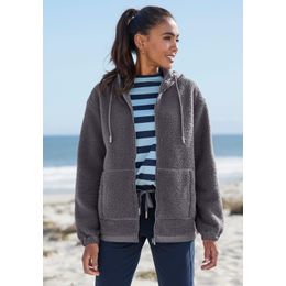 ELBSAND Damen Fleecejacke, Grau, Gr. 44, Jacken, Material: Polyester