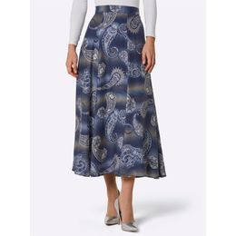 Damen Bahnenrock, Blau, Gr. 42, CREATION L PREMIUM, Lange R&ouml;cke, Material: Viskose