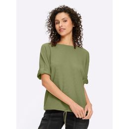 Heine Damen Fledermausshirt, Gr&uuml;n, Gr. 40, T-Shirts, Material: Baumwolle