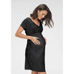 Lascana Umstandsnachthemd mehrfarbig Gr. 36/38 f&uuml;r Damen. Mit V-Ausschnitt. Bequem. Nachhaltig.