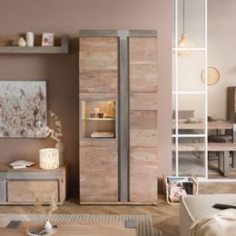 Vitrine Akazie 90x45x204 beige lackiert Amsterdam #108