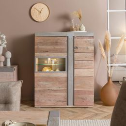 Highboard Mango 110x45x142 braun lackiert Amsterdam #05
