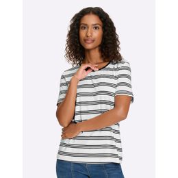 Heine Damen Kurzarmshirt, Schwarz, Gr. 38, T-Shirts, Material: Viskose