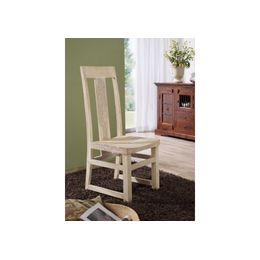 Stuhl Akazie 45x47x110 white stone get&uuml;ncht NATURE WHITE #122