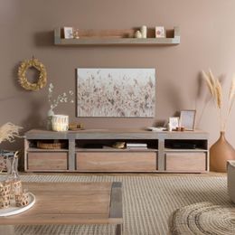 TV-Board Akazie 250x48x55 beige lackiert Amsterdam #127