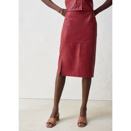 bonprix Lederrock aus Lammnappa, rot, Gr.50, Moderner Lederrock in figurumspielender Form, mit eleganten Schlitz vorne, aus Nappaleder