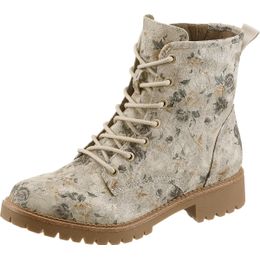 Jana Damen Stiefelette im Bl&uuml;ten-Dessin beige-gebl&uuml;mt Gr&ouml;&szlig;e 42