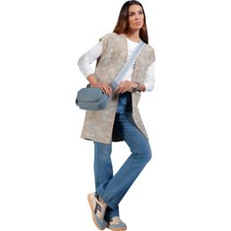 Heine Damen Handtasche mit Metallic-Beschichtung jeansblau Gr&ouml;&szlig;e 0