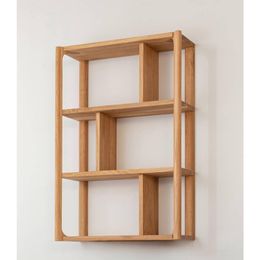 Pharao24.de Wandh&auml;ngeregal Holzregal aus Eiche Massivholz in modernem Design
