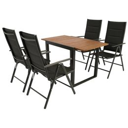 Pharao24.de Balkonm&ouml;bel Set Sitzgruppe St&uuml;hle klappbar in Schwarz (f&uuml;nfteilig)