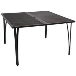 Pharao24.de Terrassentisch Gartentisch in Anthrazit mit Streckmetall Platte