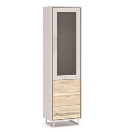 Pharao24.de Wohnzimmerschrank Vitrine Stauraum mit Glast&uuml;r 197 cm hoch