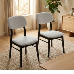 Pharao24.de Stuhl Esszimmer Polsterstuhl in Schwarz und Offwhite (2er Set)