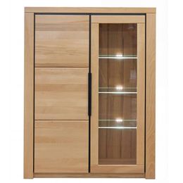 Pharao24.de Wohnzimmer Highboard Esszimmer Highboard mit Glast&uuml;r rechts und drei Glasb&ouml;den