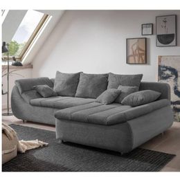 Pharao24.de Wohnlandschaft L Sofa in Grau aus Cord