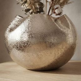 Pharao24.de Vase Dekoschale in Silberfarben aus Aluminium