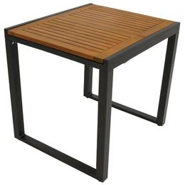 Pharao24.de Gartentisch Holztisch mit B&uuml;gelgestell in Anthrazit
