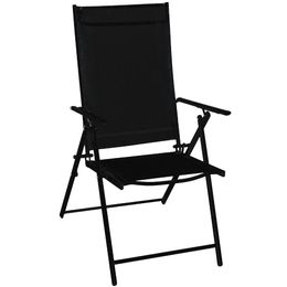 Pharao24.de Gartenstuhl Outdoor St&uuml;hle klappbar mit Gestell aus Metall (4er Set)