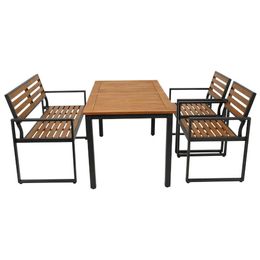 Pharao24.de Sitzgruppe Garten Gartenessgruppe - vier Sitzpl&auml;tze mit Armlehnen (vierteilig)
