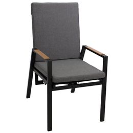 Pharao24.de Gartenstuhl Outdoor St&uuml;hle in Grau mit Armlehnen