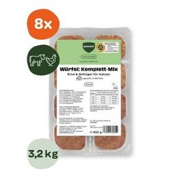 BARFER's BARFER'S W&uuml;rfel: Komplett-Mix Rind & Gefl&uuml;gel f&uuml;r Katzen 8x400 g