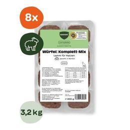 BARFER's BARFER'S W&uuml;rfel: Komplett-Mix Lamm f&uuml;r Katzen 8x400 g