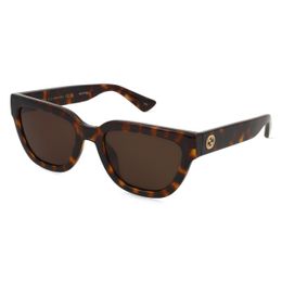 Gucci GG1578S | Unisex-Sonnenbrille | Fassung: Vollrand, Butterfly, Kunststoff, Havanna | Glasfarbe: Braun