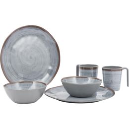 Bo-Camp Halo Campinggeschirr-Set aus Melamin f&uuml;r 2 Personen 6-teilig - Kunststoff und Melamin Geschirr-Sets