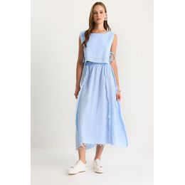 Texturierte Bluse und Rock aus Musselin, zwei-teiliges Set