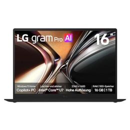 LG 16 &Prime; gram Pro Windows 11 Home mit Copilot+ PC Leichter Dual AI Laptop (1,2 kg) intel&reg; Core&trade; U7, IPSDisplay 16Z90UG.AU78GN