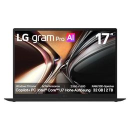 LG 17&Prime; gram Pro Windows 11 Home mit Copilot+ PC Leichter Dual AI Laptop Intel&reg; Core&trade; U7, IPS Display 17Z90UG.AU8BGN