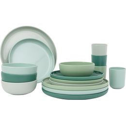 Bo-Camp Dune Campinggeschirr-Set aus RPET f&uuml;r 4 Personen 16-teilig - Kunststoff und Melamin Geschirr-Sets