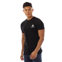 Aquascutum - "London" T-Shirt f&uuml;r Herren, Rundhalsausschnitt (Schwarz/Wei&szlig;)