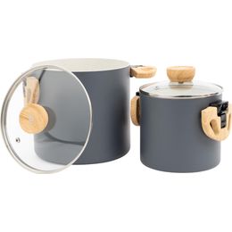 Bo-Camp Urban Outdoor Barbican Topfset Aluminium mit Keramikbeschichtung und Induktion 2 teilig - Camping-T&ouml;pfe