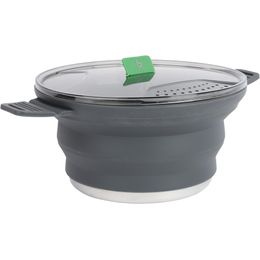 Bo-Camp faltbarer Kochtopf 2,5 l aus Silikon mit Edelstahlboden und Tritan-Deckel - Camping-T&ouml;pfe