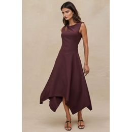 Ausschnitt Detailliertes Midi-Kleid