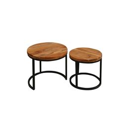 by Living Beistelltisch 2er-Set Selma braun Ma&szlig;e (cm): B: 50 H: 45 Tische > Beistelltische > Beistelltische mit Massivholztischplatte &raquo; Sofa DE
