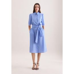 Seidensticker Damen Sommerkleidblau, Gr. 40, gestreift, 100% Baumwolle, Kleider, 1/2 Kragen Gestreift