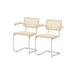 M&ouml;bel Kraft Schwingstuhl 2-er Set holzfarben Ma&szlig;e (cm): B: 57 H: 81 T: 57.0 &raquo; M&ouml;bel Kraft