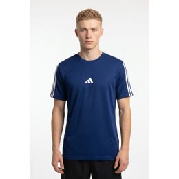 Herren T-Shirt "ESSENTIALS 3-STREIFEN SINGLE JERSEY"dunkelblau, wei&szlig;, Gr. S, adidas Sportswear, Obermaterial: 100% Baumwolle, Shirts, mit sportlichem