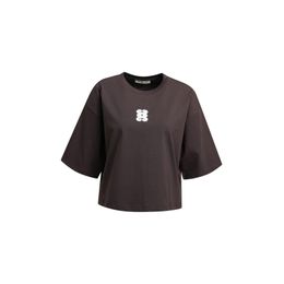 Smith & Soul SMITH & SOUL Damen T-Shirtschwarz choc, Gr. M, unifarben, Single Jersey, Obermaterial: 100% Baumwolle, Shirts, reine Baumwolle, mit Logo-Aufn&auml;her
