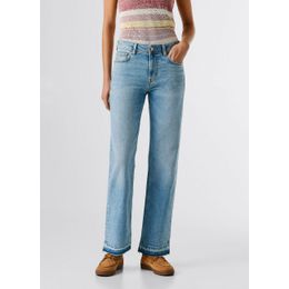 Pepe Jeans Damen 5-Pocket-Jeans "STRAIGHT JEANS MW ARROW"bleached, Gr. 32, Denim/Jeans, Obermaterial: 99% Baumwolle, 1% Elasthan, Jeans, mit leicht