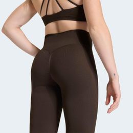 Damen Trainingstights "WE SCRUNCH 7/8L"aurora coffee, normal, gr., Gr. XS, adidas Performance, Obermaterial: 70% Polyester, 21% Polyamid, 9%