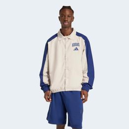 Herren Collegejacke "COLLEGIATE COACH"wonder alumina, dunkelblau, Gr. M, adidas Sportswear, Obermaterial: 100% Polyamid, Jacken