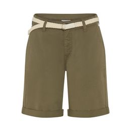 MAC Damen Chinoshorts "CHINO SHORTS belt", gr&uuml;n, Gr. 46, Gabardine, Obermaterial: 98% Baumwolle, 2% Elasthan, Hosen, inklusive Flecht- G&uuml;rtel